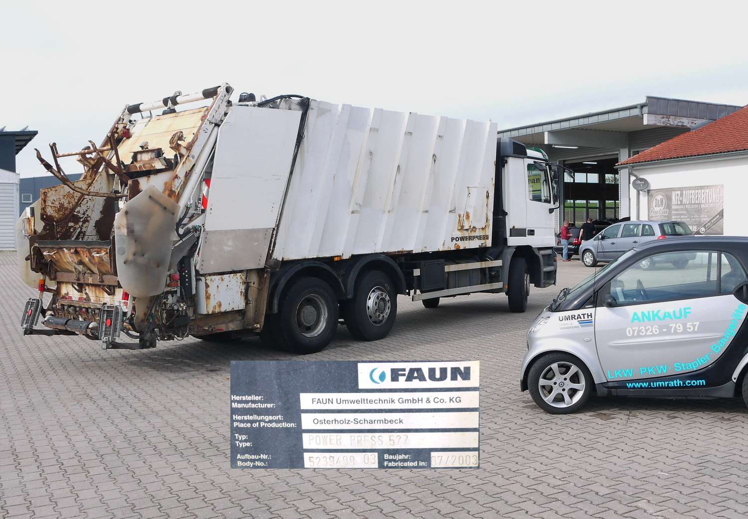 Müllwagen DB Actros 2531 - 6x2- Faun Power Press 522 used buy P0106768